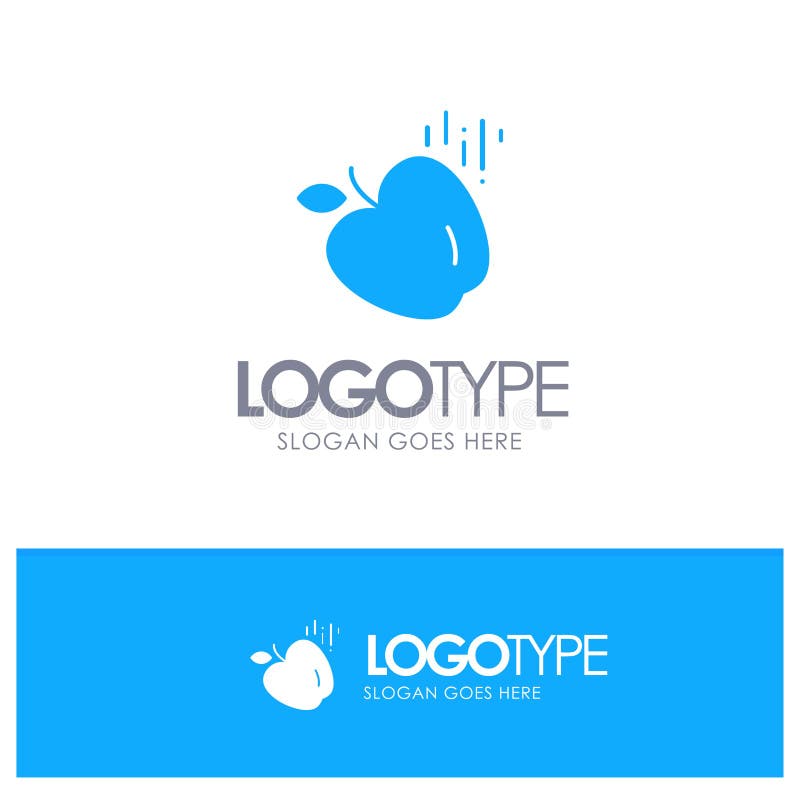 Apple, Food, Science Blue Solid Logo with Place for Tagline Stock ...