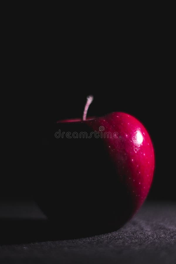 Apple Fruit, Abstract Shadow, Black Background Stock Photo - Image of ...