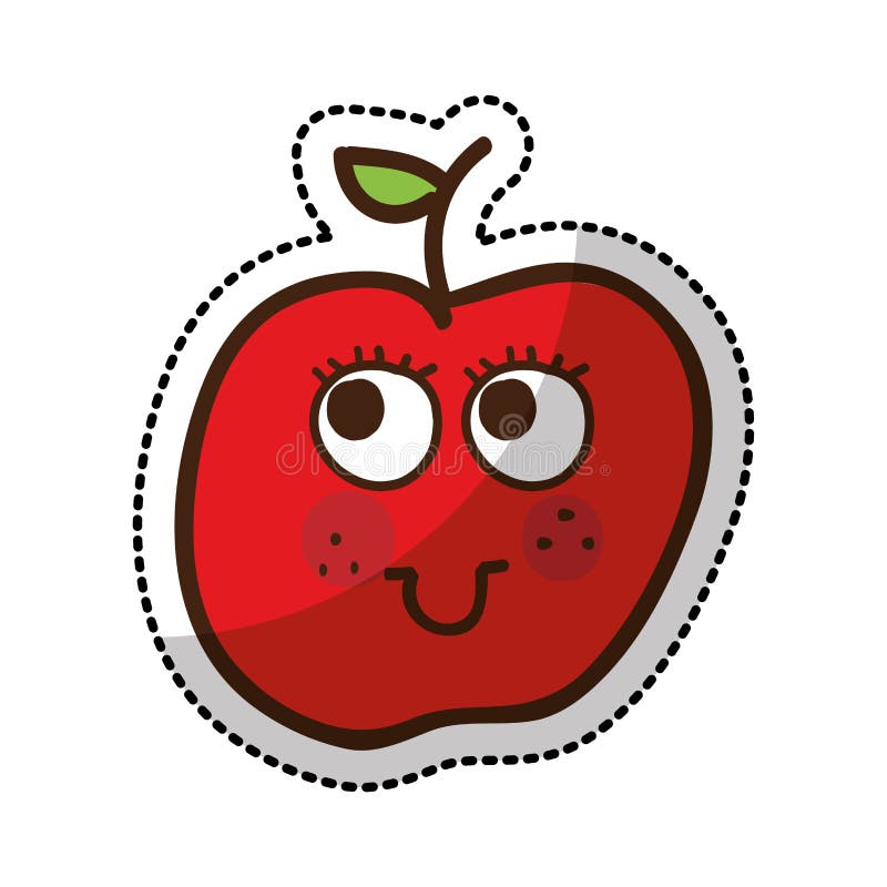 Apple Fruit Character Comic Icon Stock Illustration - Illustration of ...