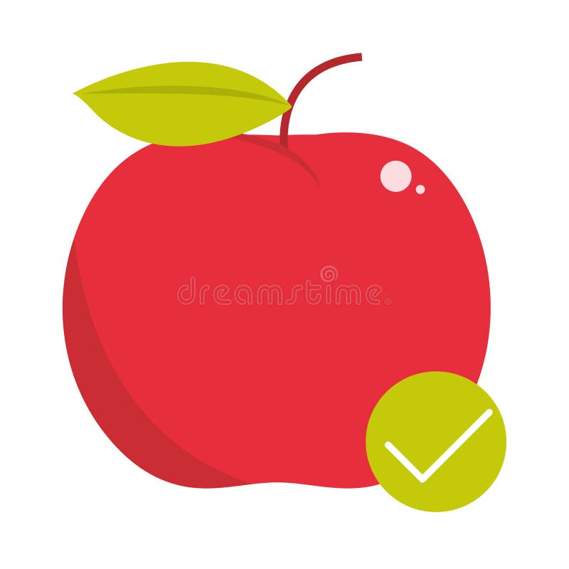Apple fruit checkmark stock vector. Illustration of ripe - 218823006