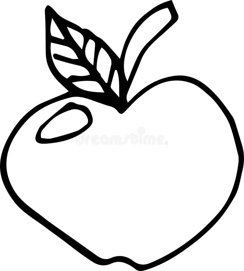 Apple Fruit Hand Drawn Outline Doodle Stock Illustration - Illustration ...