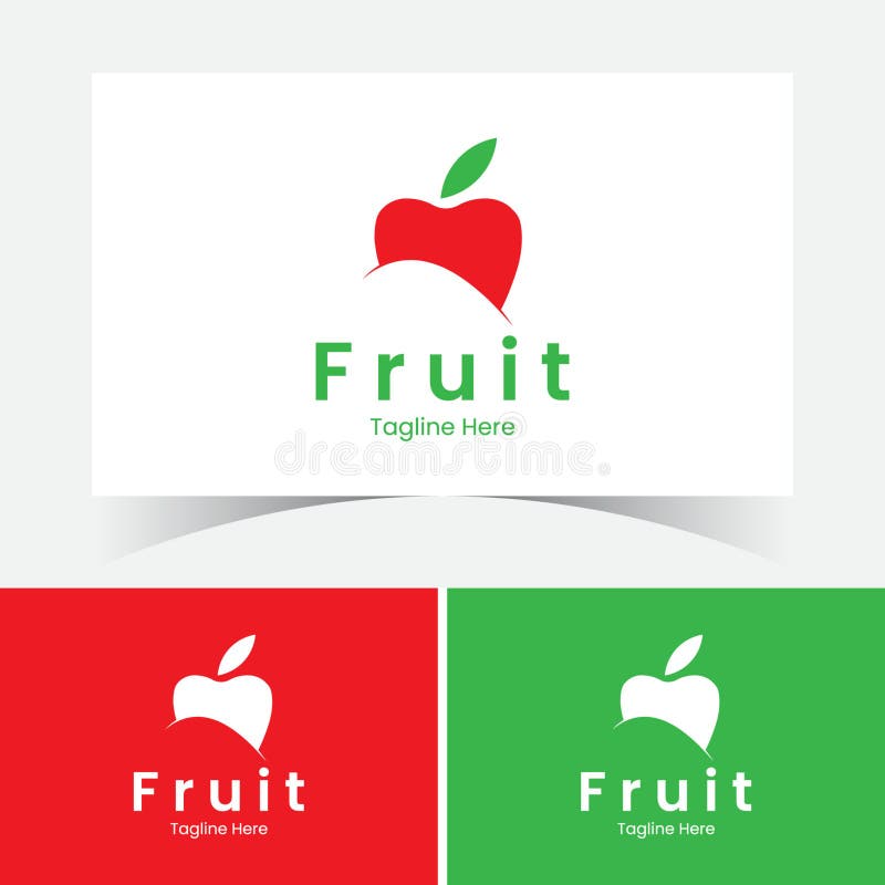 Apple Fruit Logo Design Template. Stock Vector - Illustration of health ...