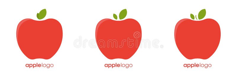 Apple Fruit Logo Vector Design Set, Illustration Template Stock Vector ...