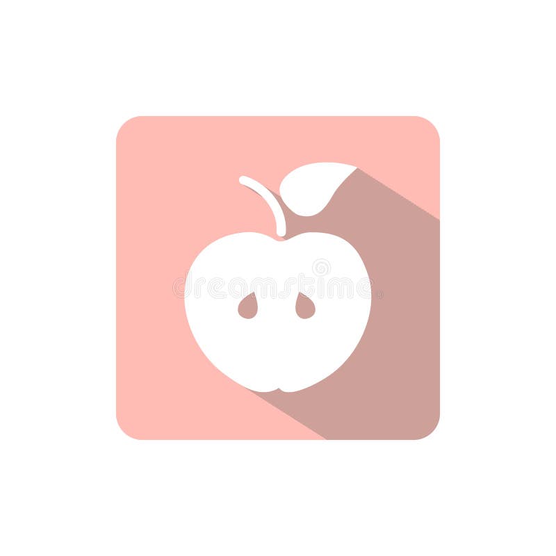 Apple Fruit Pink Icon with Shadow Design Template Vector Isolated ...