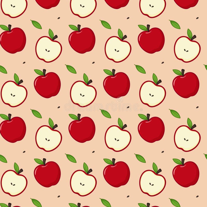 Apple Fruit Seamless Pattern, Abstract Repeated Background Stock Vector - Illustration of apple ...