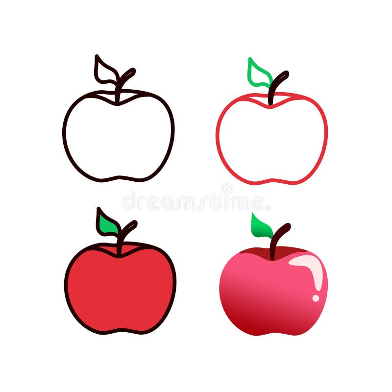 Apple fruit set design stock illustration. Illustration of isolated ...