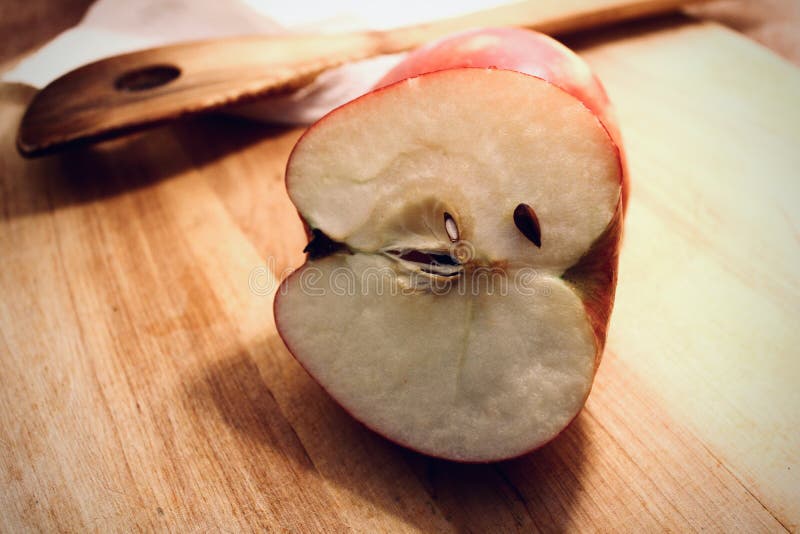 Apple Fruit on Table Apple Slices Stock Photo - Image of delicious ...