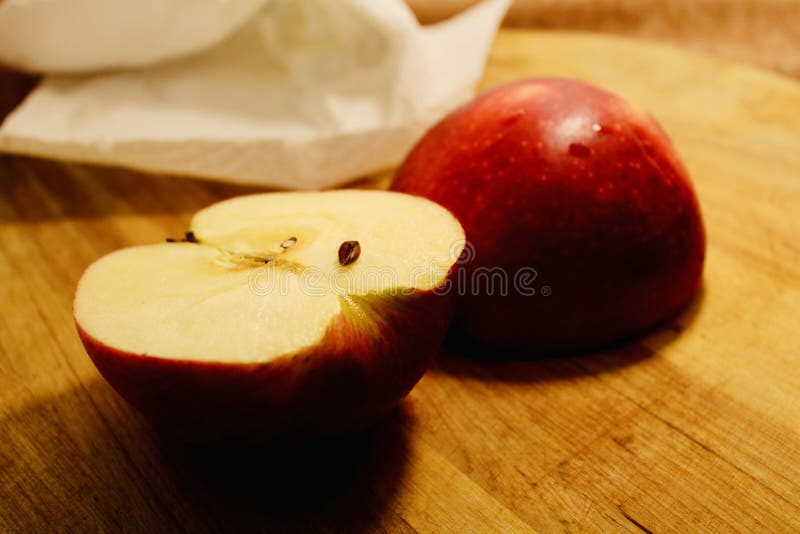 Apple Fruit on Table Apple Slices Stock Image - Image of dessert, crop ...