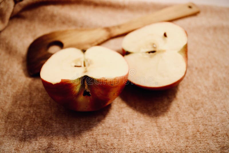 Apple Fruit on Table Apple Slices Stock Photo - Image of apple, healthy ...