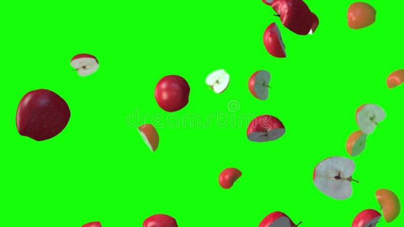 Apple Fruits Loop Green Screen Animation Stock Video - Video of sweet ...