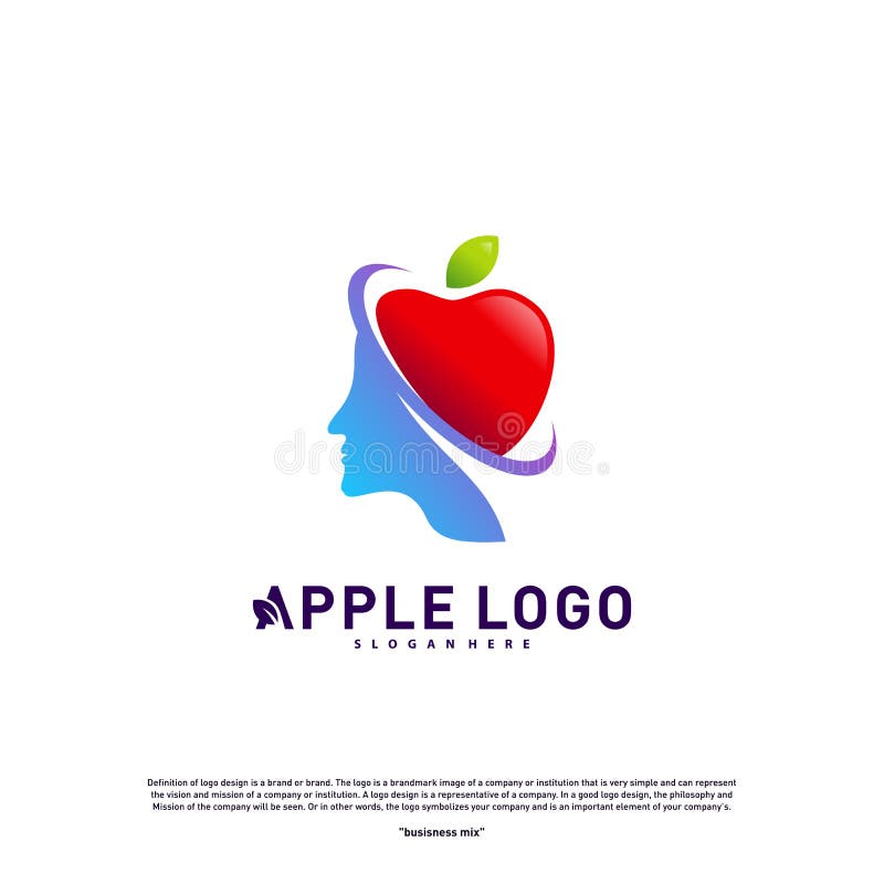 Apple with Fun People Healthy Life Logo Concept. Apple Creative Logo ...