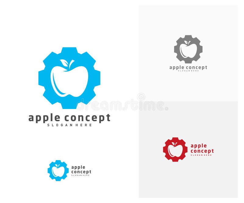 Apple Gear Logo Design Vector Template, Fruits Apple Icon Symbol Stock ...