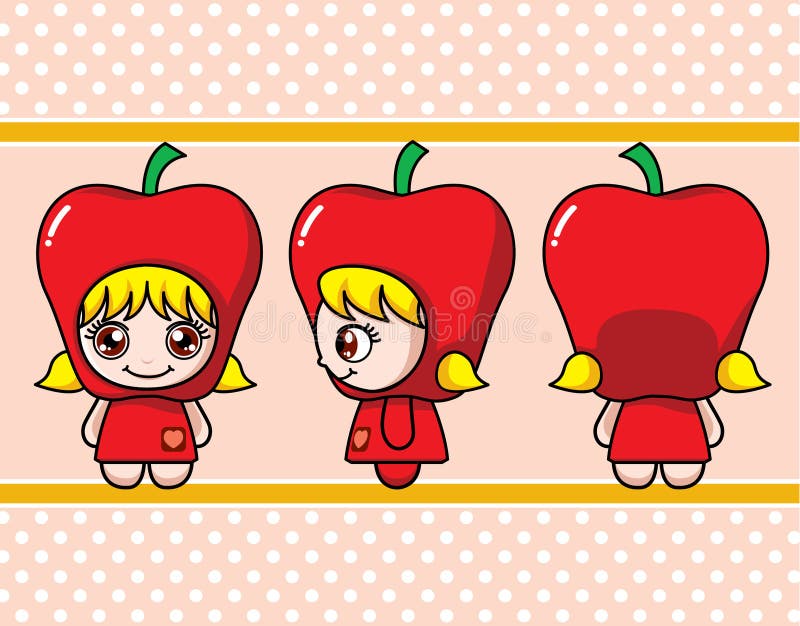 Apple Girl stock vector. Illustration of illustrator - 27616046