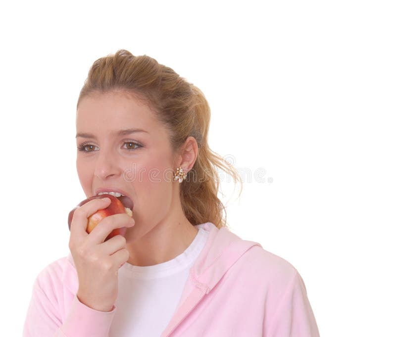 Apple Girl 3 stock image. Image of happy, pretty, lovely - 1151047