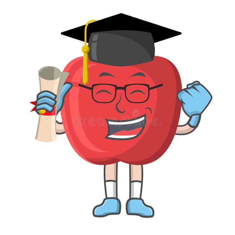 Apple Graduation Design Character, Design Vector Illustrator, Character ...