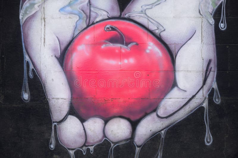 Apple Graffiti Art editorial stock image. Image of conceptual - 82096774