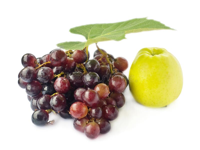 Apple and grapes stock photo. Image of grape, green, yellow - 17527226