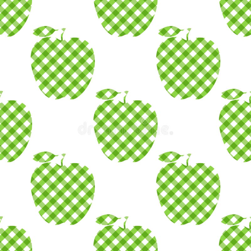 Vector Apple Green Checkered Abstract. Seamless Pattern Tile Isolated ...