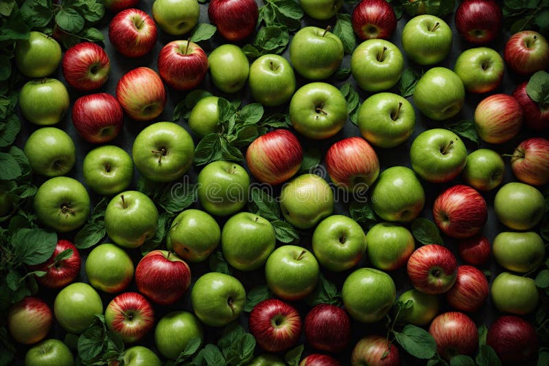 Apple Green Overhead View of a Set Collection. Ai Generative Stock ...