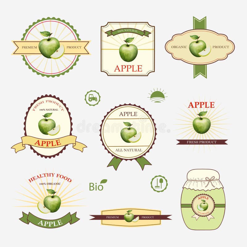 Apple Green Set Label Design Stock Illustrations – 3,051 Apple Green ...