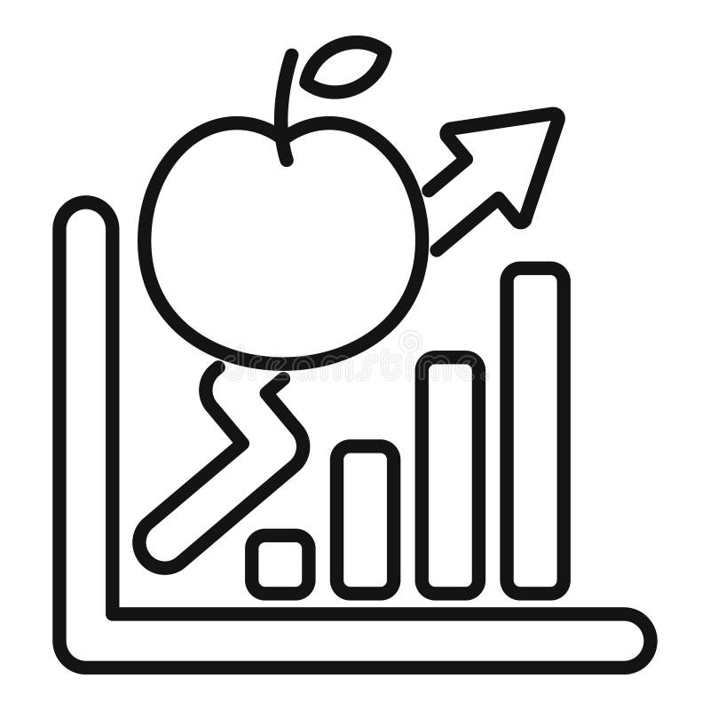 Apple Growing on Increasing Graph Charting Business Success Stock ...