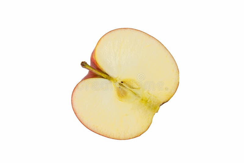 Apple. Half Isolated on White. with Clipping Path Stock Image - Image ...