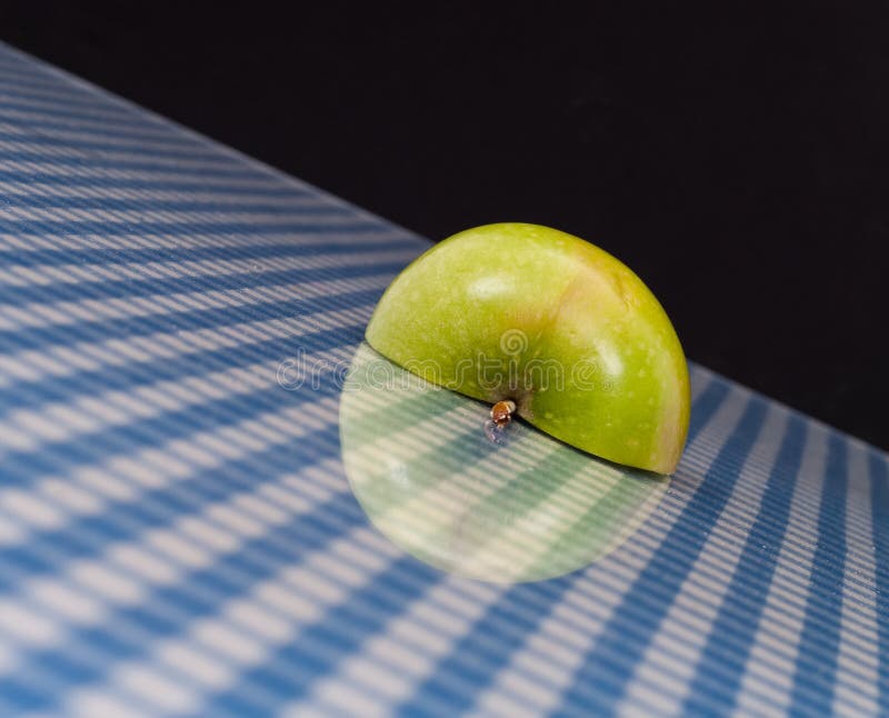 Apple Half with Reflection stock image. Image of aroma - 15522317