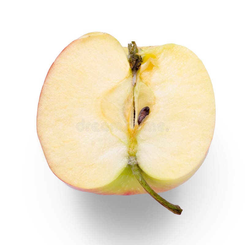 Apple Half on White Background Isolation Stock Image - Image of ...