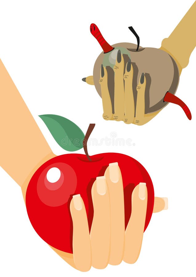 Apple in hand stock vector. Illustration of light, worm - 29636186