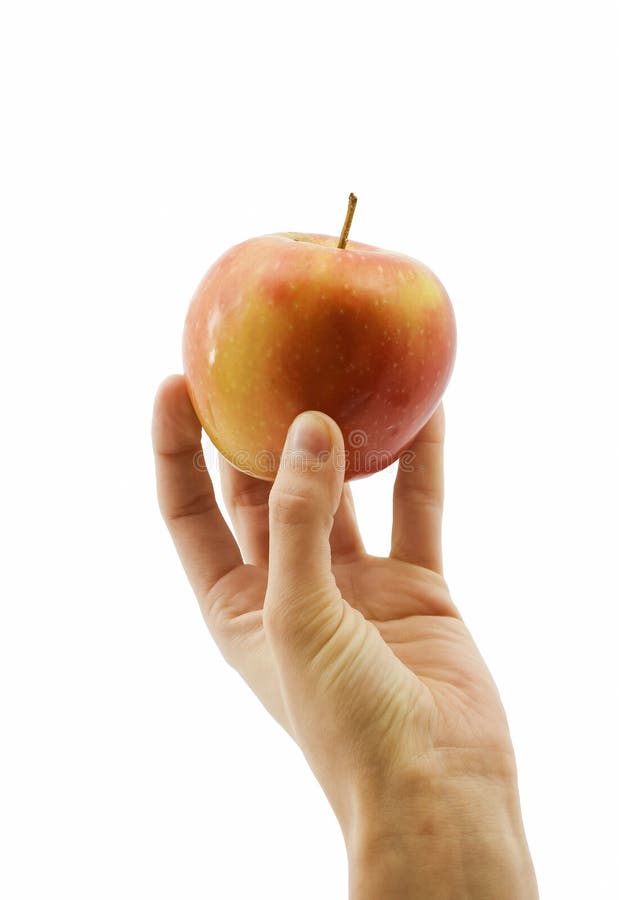 Apple in hand stock image. Image of color, nutrient, caucasian - 37669105