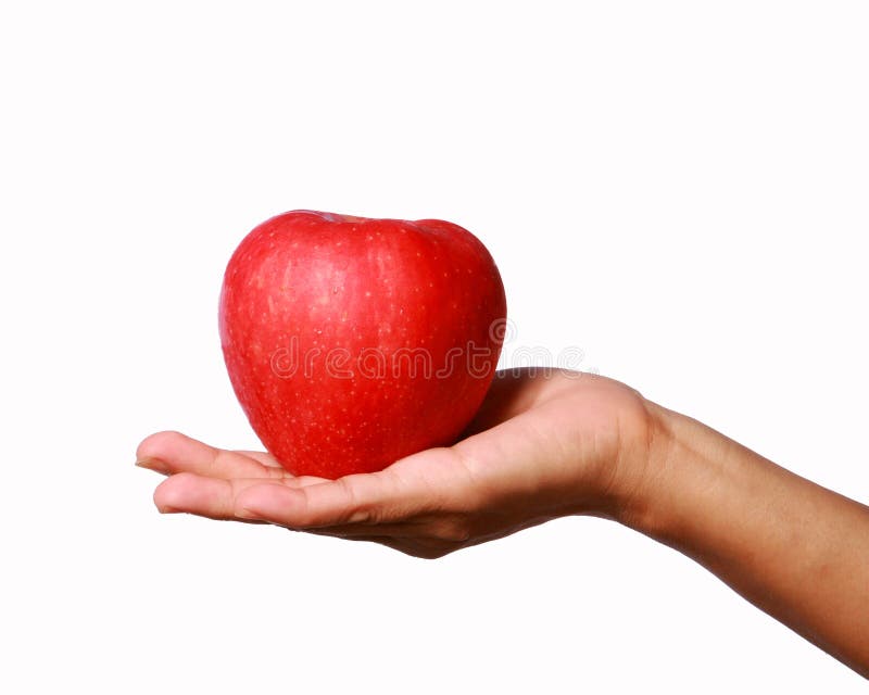 Apple and hand. stock image. Image of calorie, pure, love - 6788297