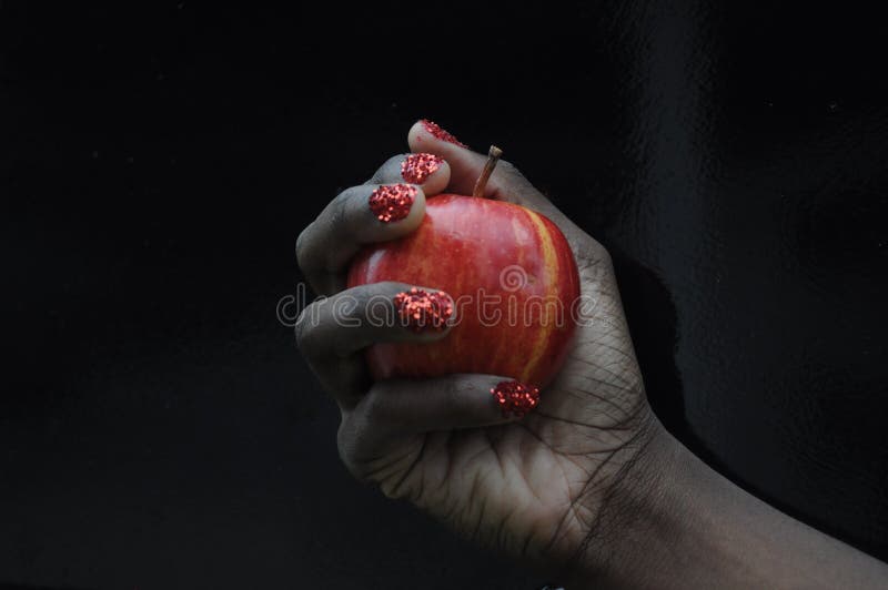 Apple in hand stock image. Image of hold, ripe, closeup - 97971543