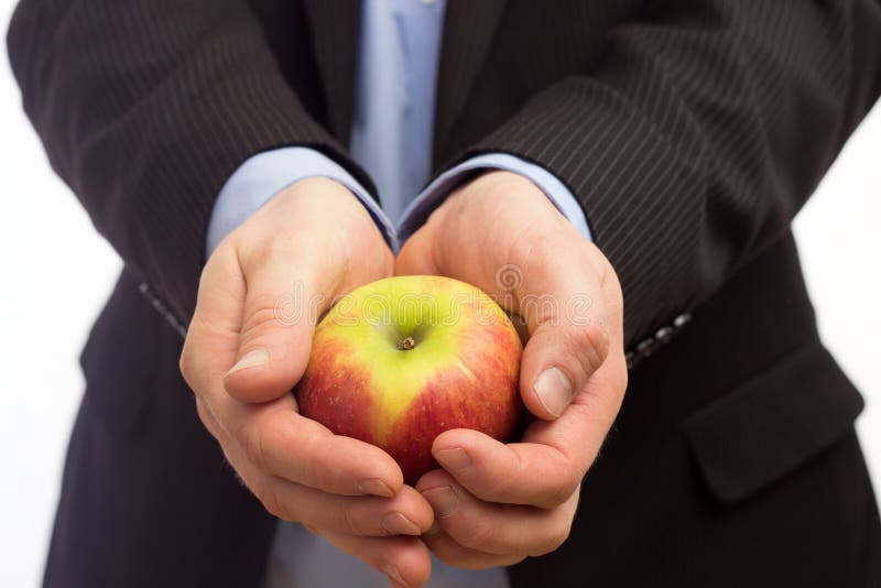 Apple in hand stock image. Image of apple, hand, apples - 37434745
