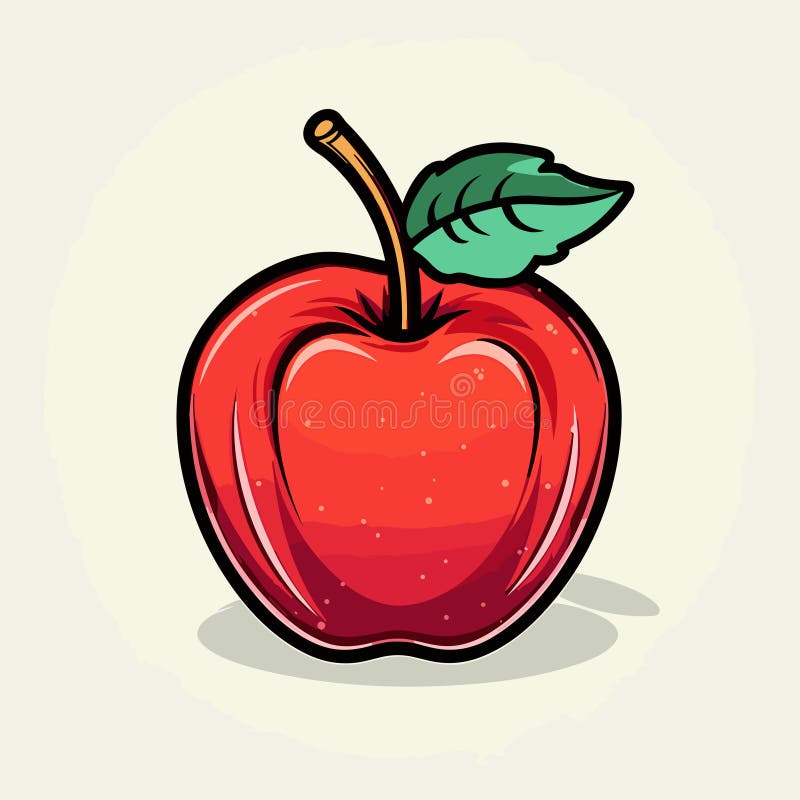 Apple. Apple Hand-drawn Comic Illustration. Vector Doodle Style Cartoon ...