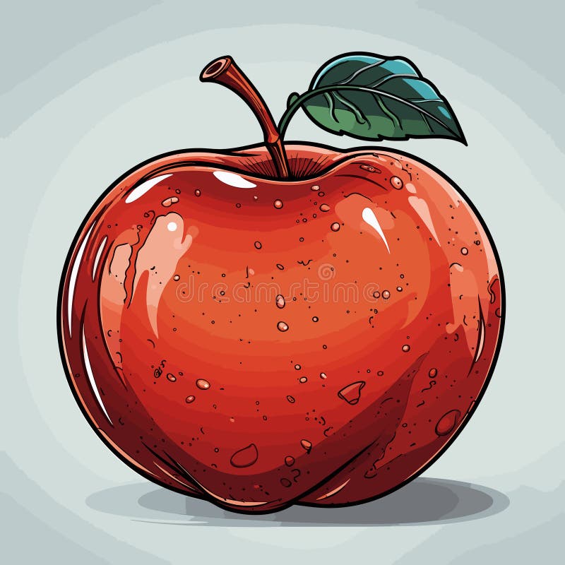 Apple. Apple Hand-drawn Comic Illustration. Vector Doodle Style Cartoon ...
