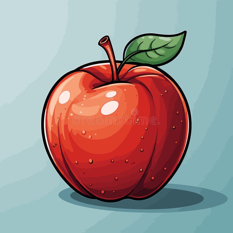 Apple. Apple Hand-drawn Comic Illustration. Vector Doodle Style Cartoon ...