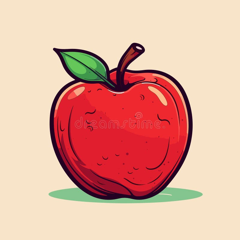 Apple. Apple Hand-drawn Comic Illustration. Vector Doodle Style Cartoon ...