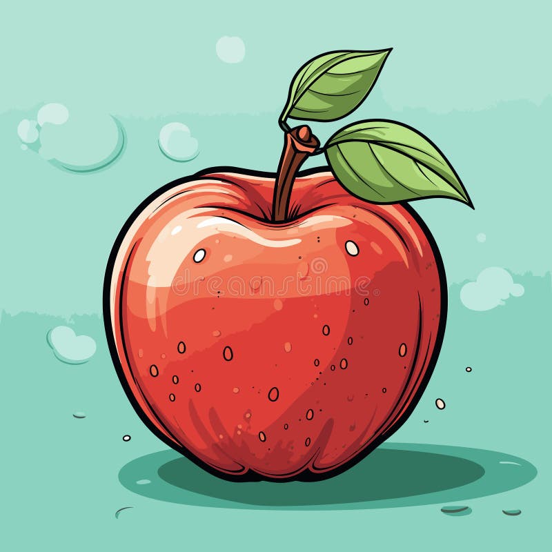 Apple. Apple Hand-drawn Comic Illustration. Vector Doodle Style Cartoon ...