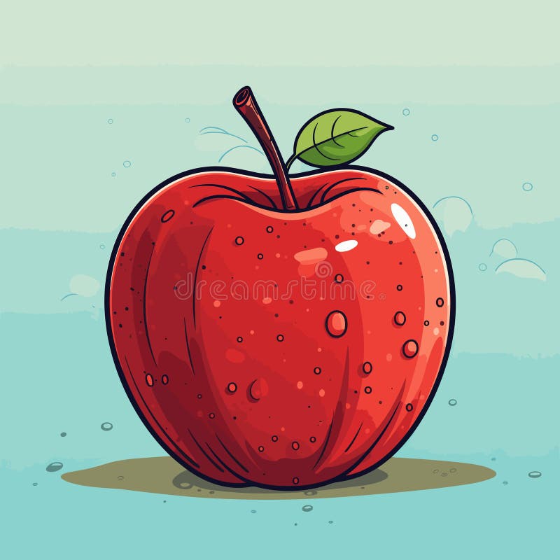 Apple. Apple Hand-drawn Comic Illustration. Vector Doodle Style Cartoon ...