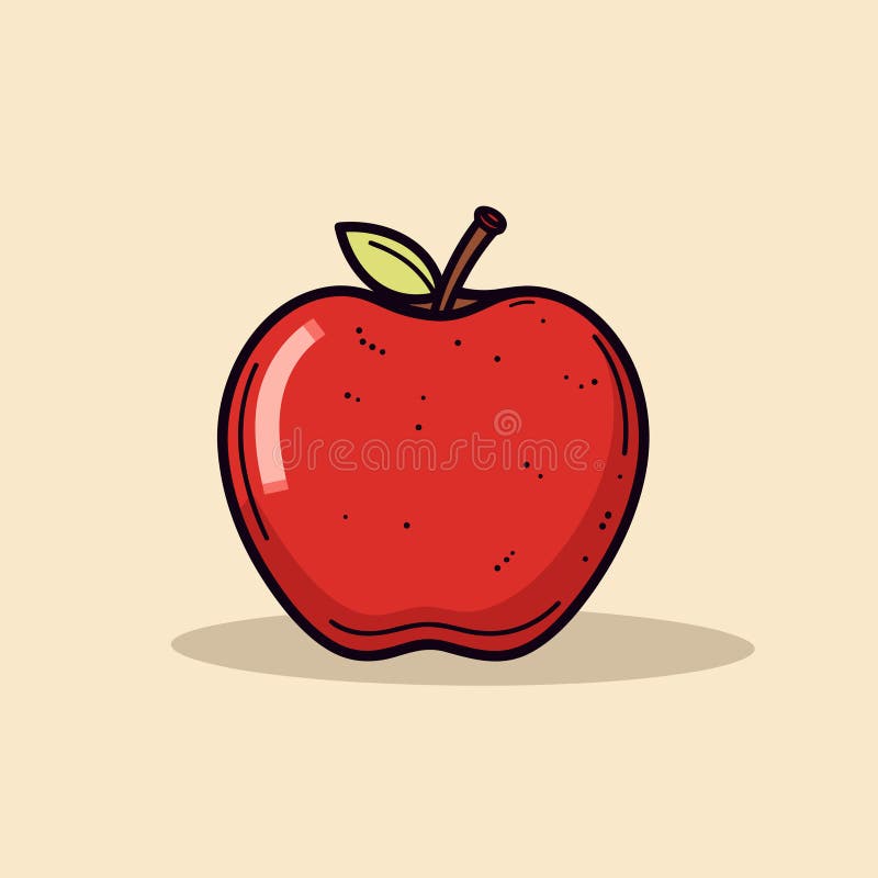 Apple. Apple Hand-drawn Comic Illustration. Vector Doodle Style Cartoon ...
