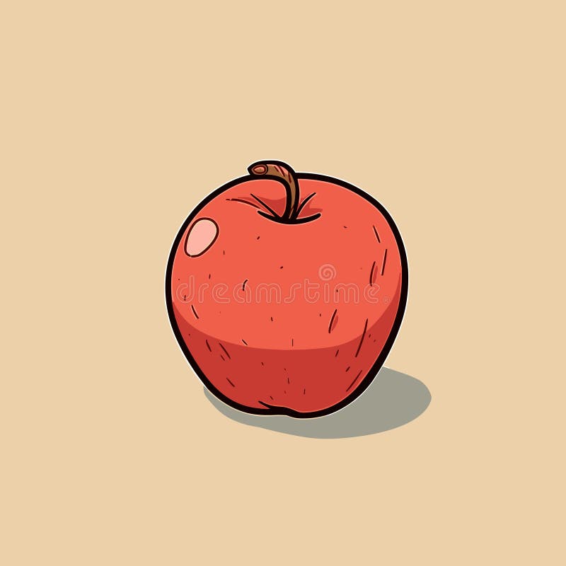 Apple. Apple Hand-drawn Comic Illustration. Vector Doodle Style Cartoon ...