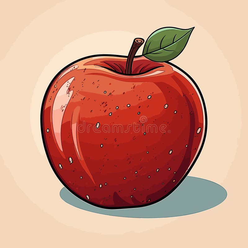 Apple. Apple Hand-drawn Comic Illustration. Vector Doodle Style Cartoon ...