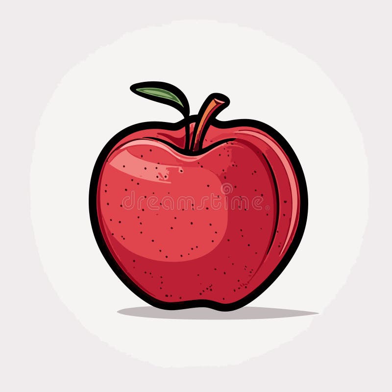Apple. Apple Hand-drawn Comic Illustration. Vector Doodle Style Cartoon ...