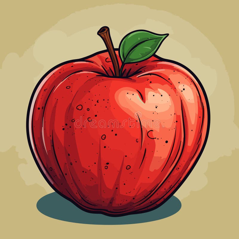 Apple. Apple Hand-drawn Comic Illustration. Vector Doodle Style Cartoon ...
