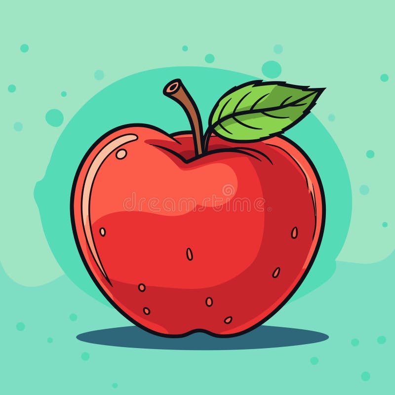 Apple. Apple Hand-drawn Comic Illustration. Vector Doodle Style Cartoon ...