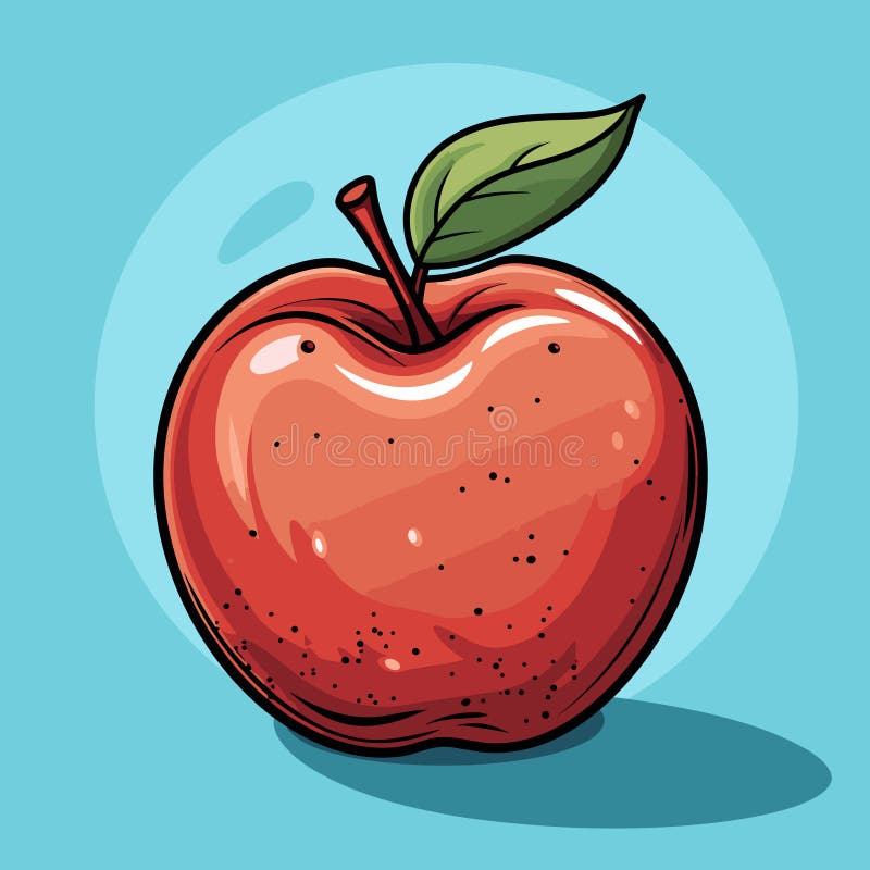 Apple. Apple Hand-drawn Comic Illustration. Vector Doodle Style Cartoon ...