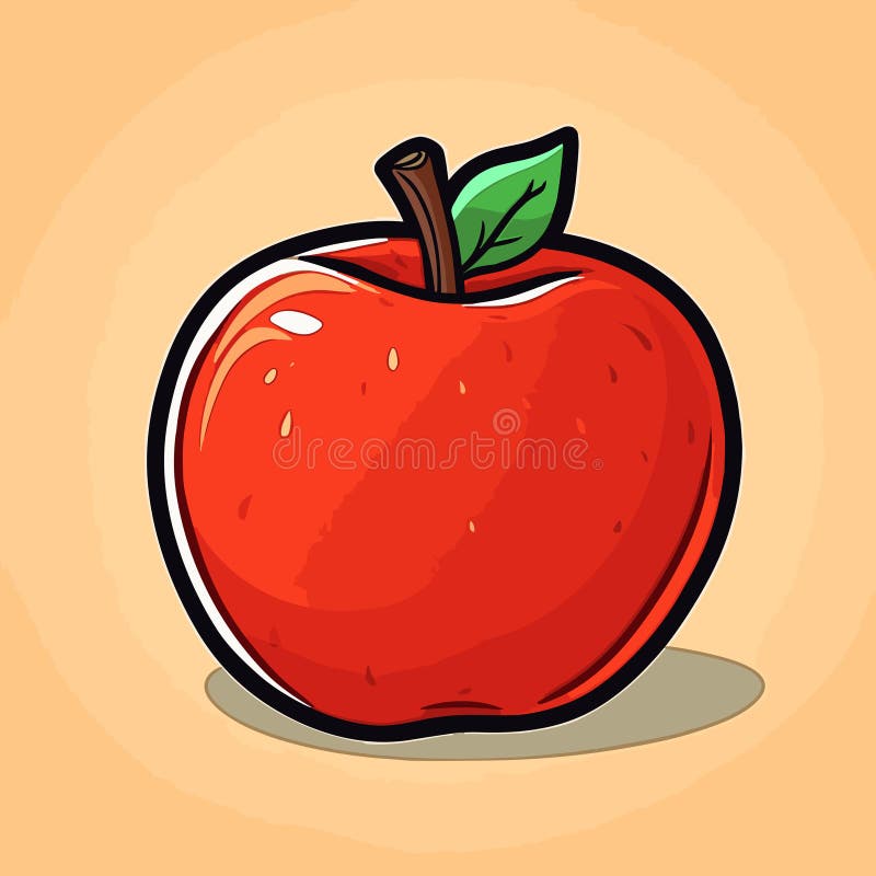 Apple. Apple Hand-drawn Comic Illustration. Vector Doodle Style Cartoon ...