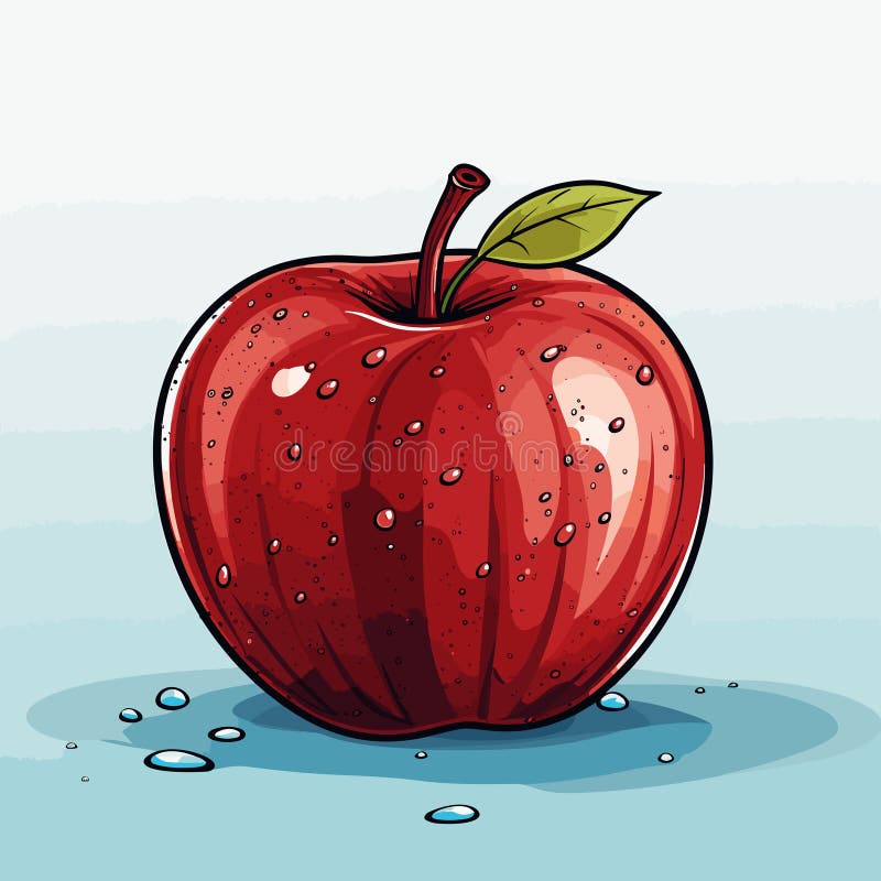 Apple. Apple Hand-drawn Comic Illustration. Vector Doodle Style Cartoon ...