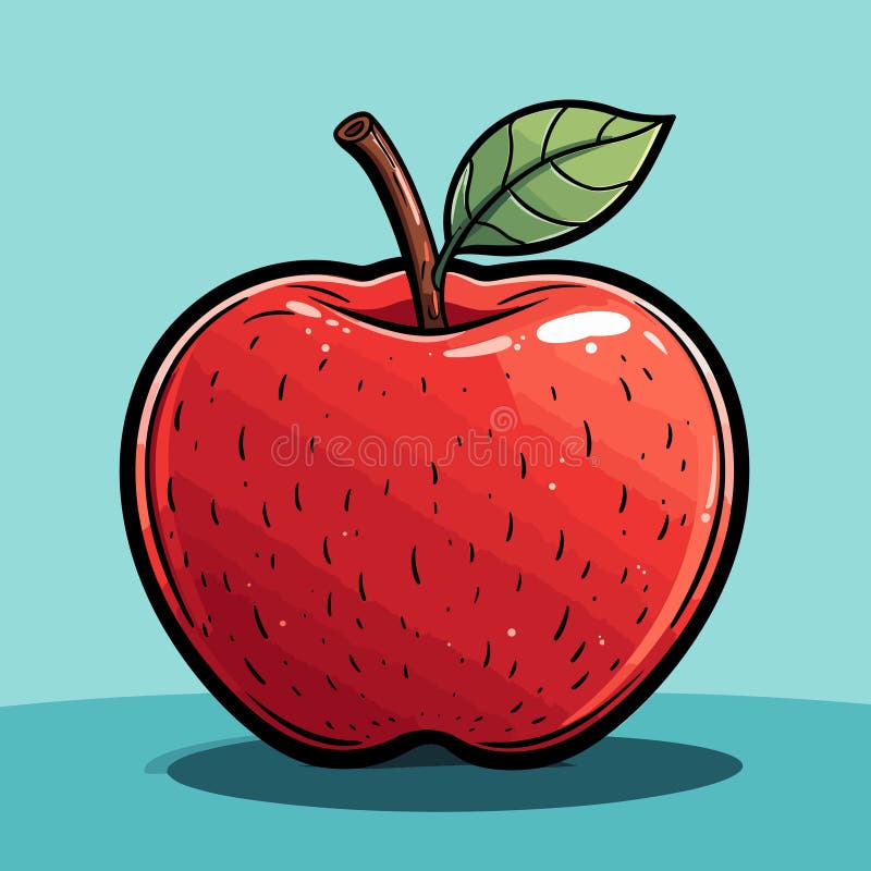 Apple. Apple Hand-drawn Comic Illustration. Vector Doodle Style Cartoon ...