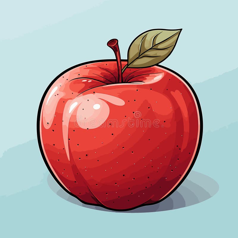 Apple. Apple Hand-drawn Comic Illustration. Vector Doodle Style Cartoon ...